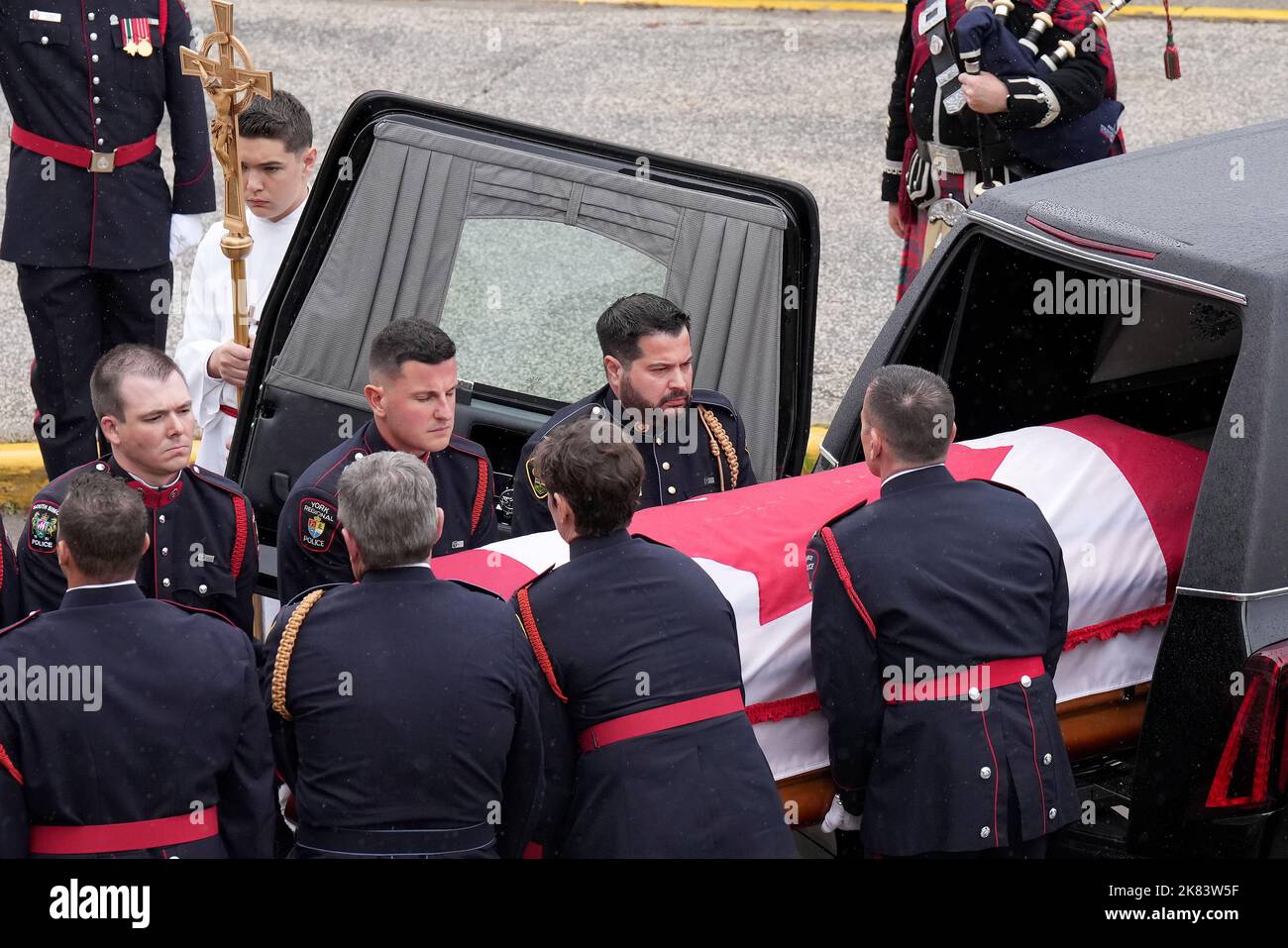 The casket of South Simcoe Police Service constable Morgan Russell is ...