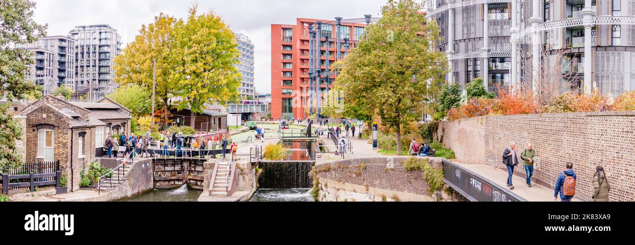 St Pancras Lock, Regent's Canal historical landmark, London Stock Photo ...