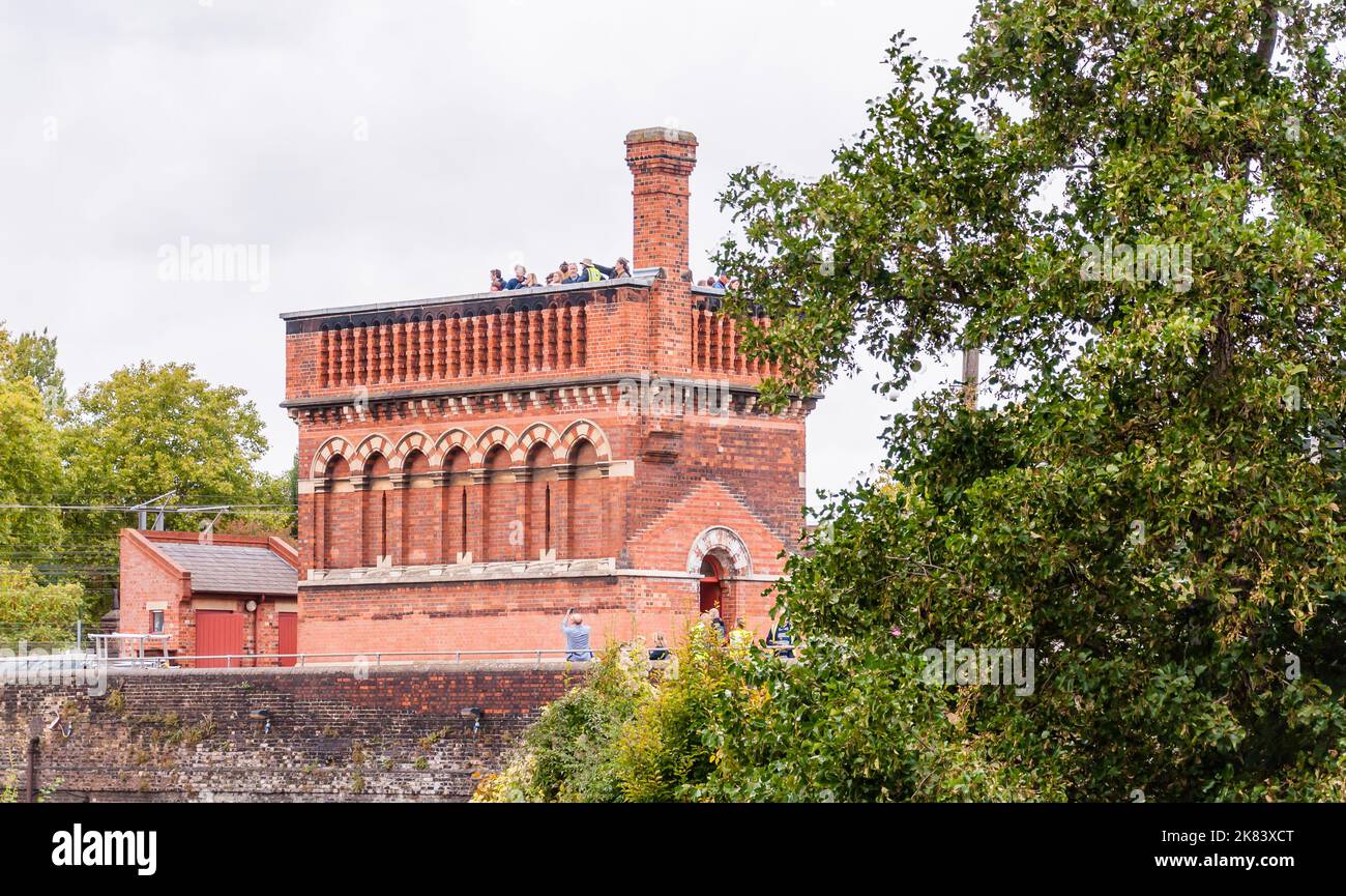 Victorian Water Tower and walkway near St Pancras Lock, Kings Cross ...