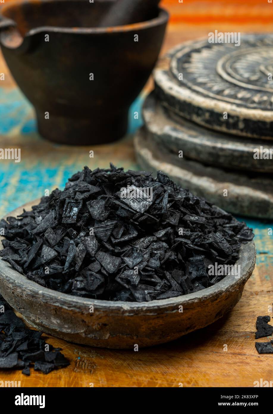 Black sea salt close up, add drama and style to your meals by ...