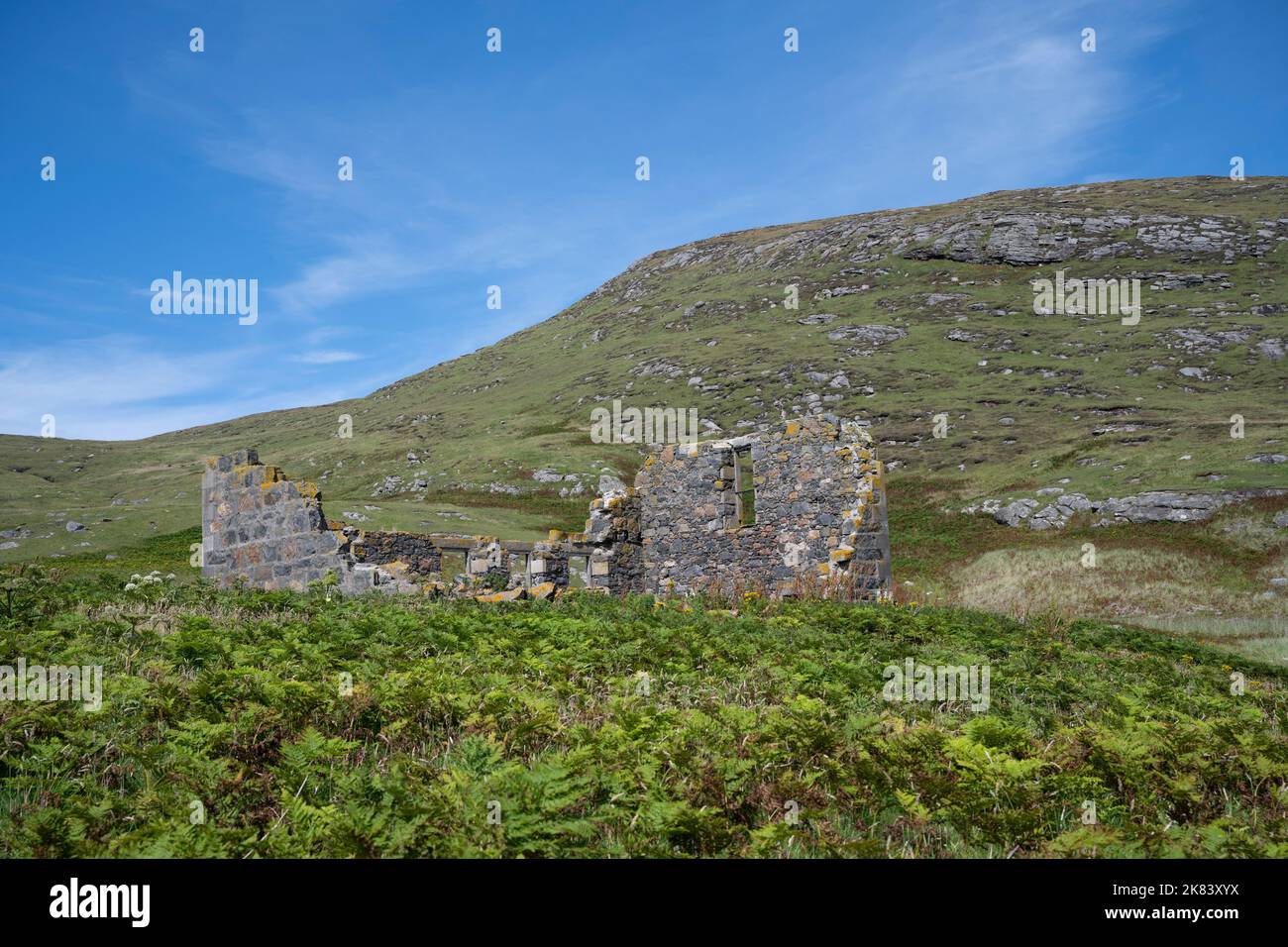 The ruins of the Chapel House on the island of Mingulay, Bishop's Isles ...