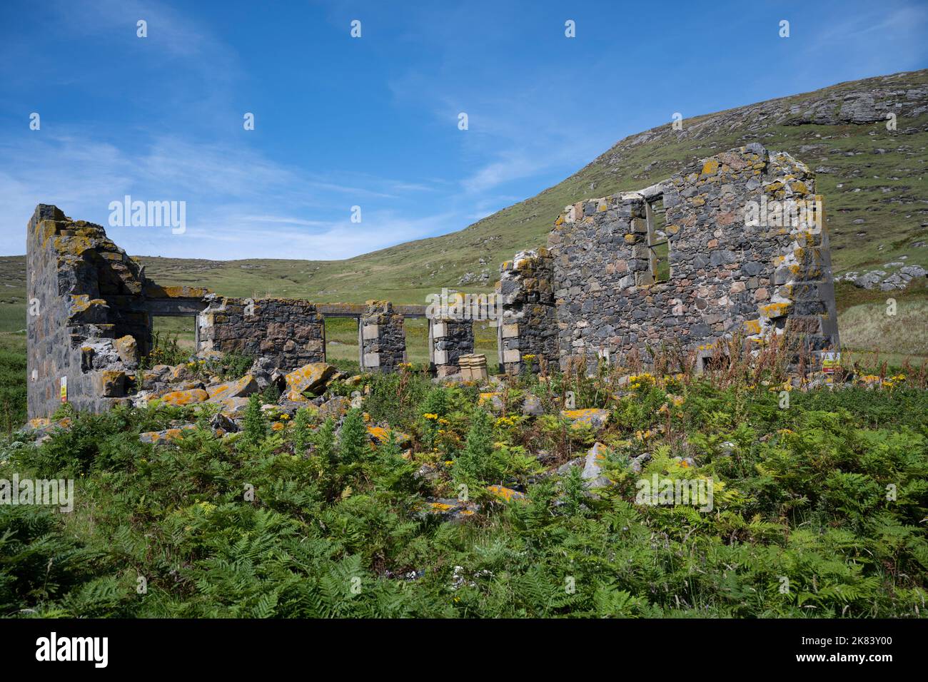 The ruins of the Chapel House on the island of Mingulay, Bishop's Isles ...