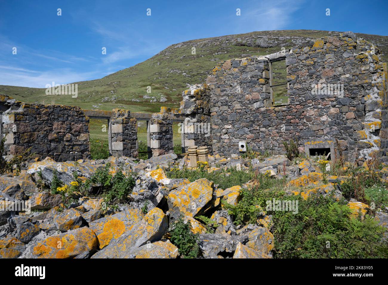 The ruins of the Chapel House on the island of Mingulay, Bishop's Isles ...