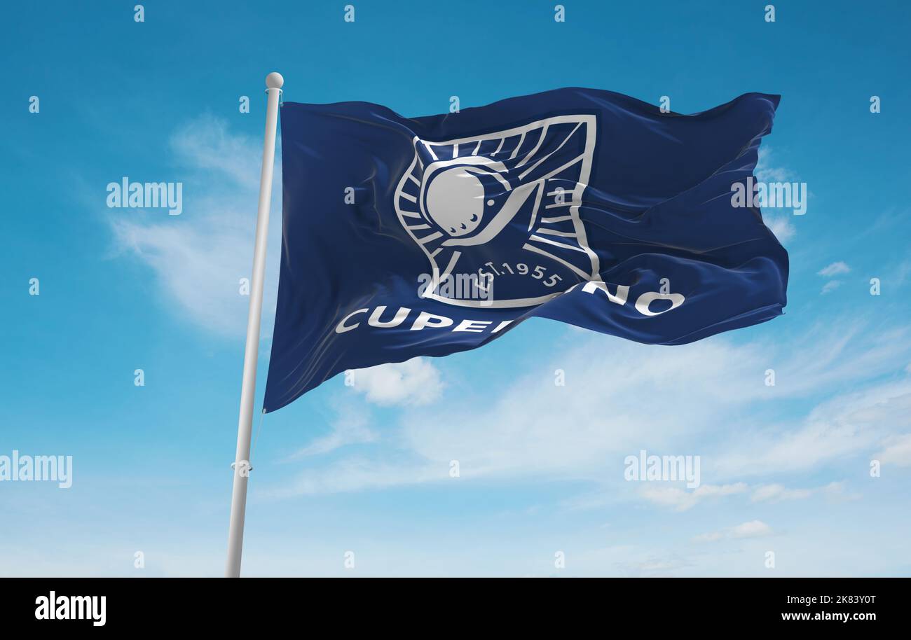 official flag of Cupertino, California untied states of America at ...