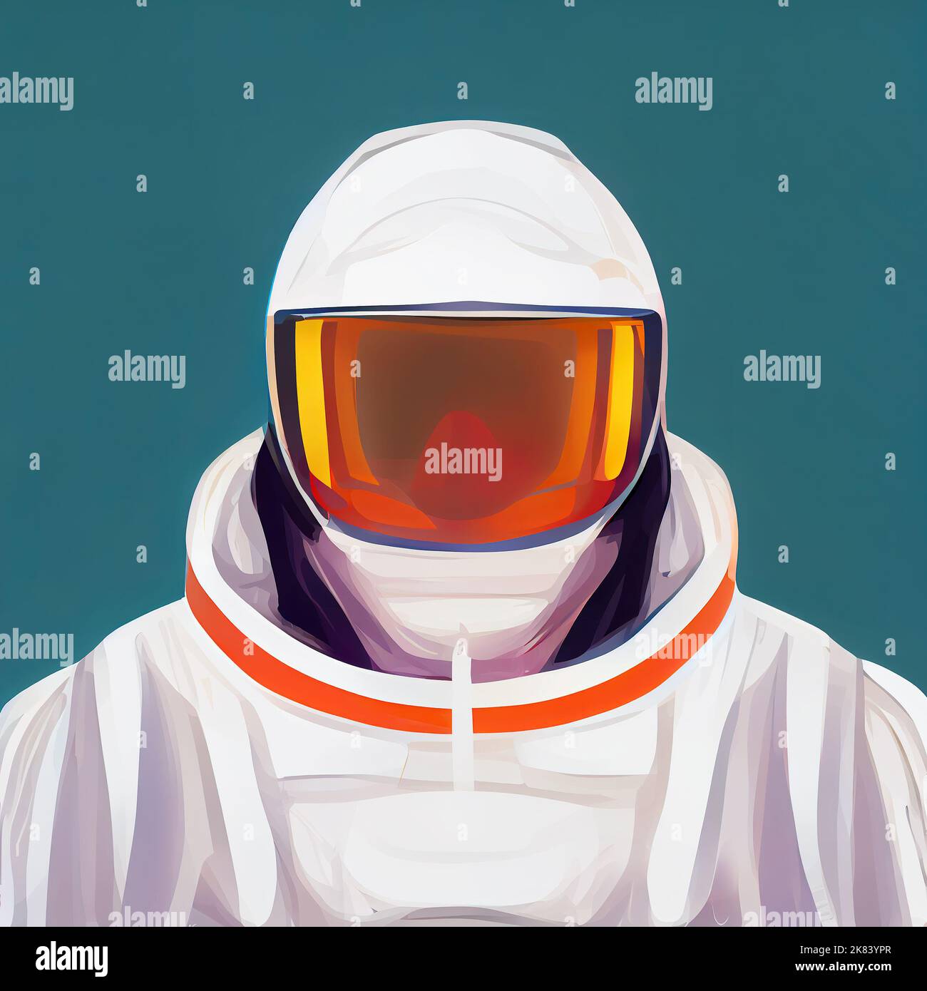 Cosmonaut in a spacesuit portrait. Portrait of spaceman. Digital ...
