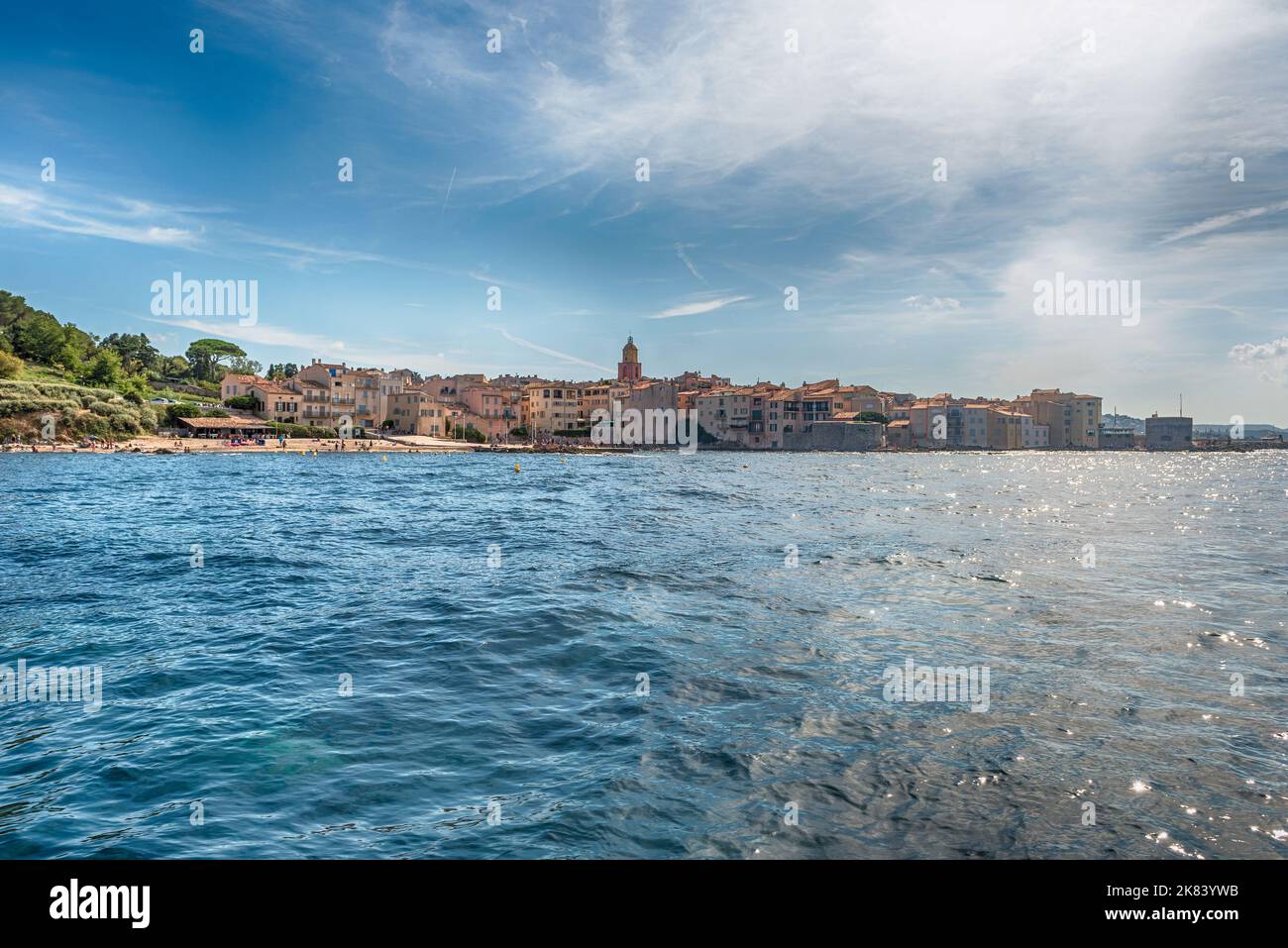 Scenic view of Saint-Tropez, Cote d'Azur, France. The town is a ...