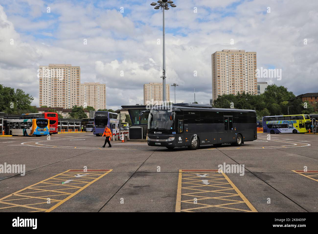 Ember electric intercity coach in Buchanan Bus Station Glasgow Scotland ...