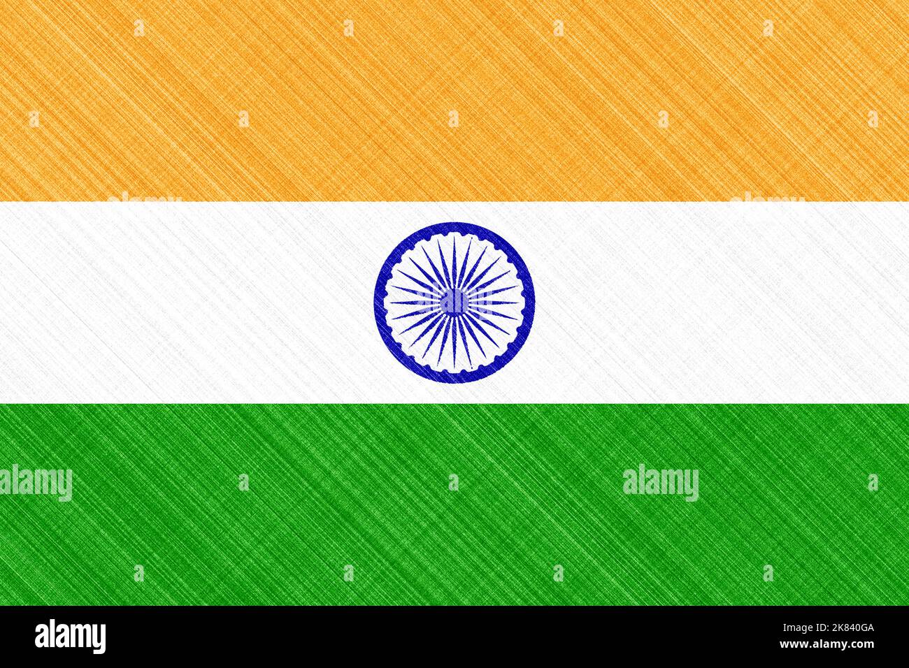 India flag on fabric texture. Flag of India. Background fabric Stock ...