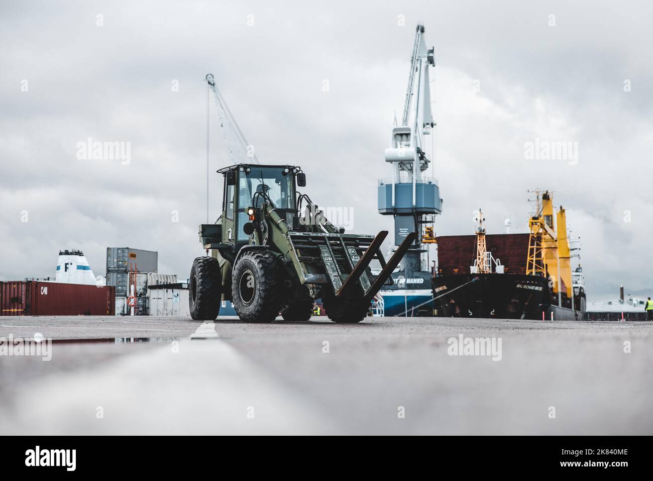 U.S. Marine Corps Lance Cpl. Daniel Frye, an engineer equipment ...