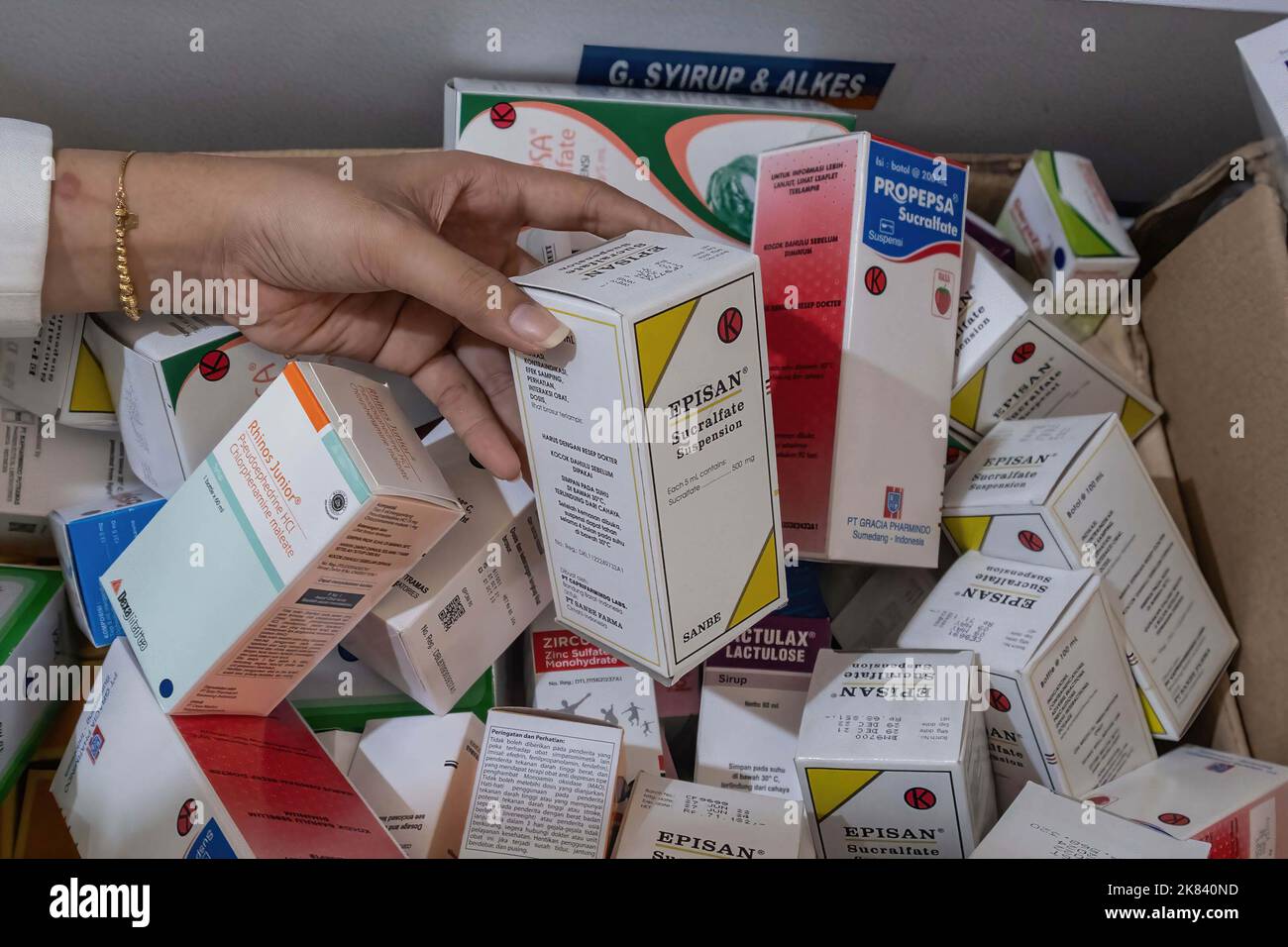 October 20, 2022, Kendari, South East Sulawesi, Indonesia: A pharmacist ...