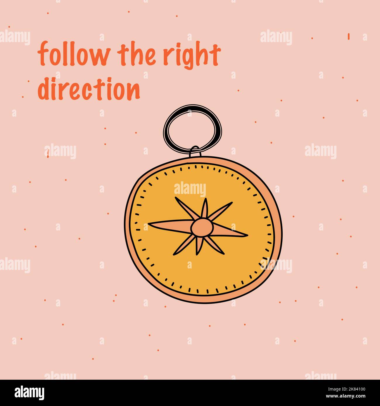 follow the right direction, an orange compass Stock Vector Image & Art ...