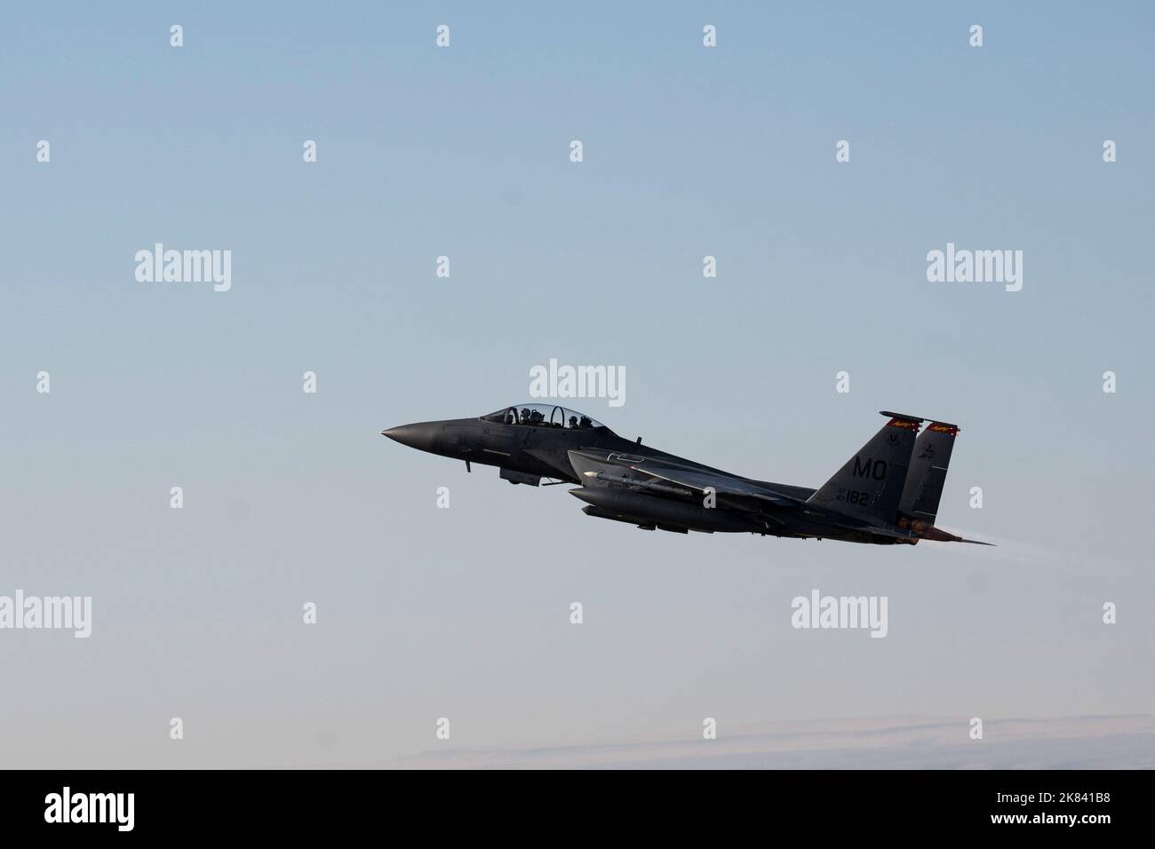 A U.S. Air Force F-15E Strike Eagle from Mountain Home Air Force Base ...