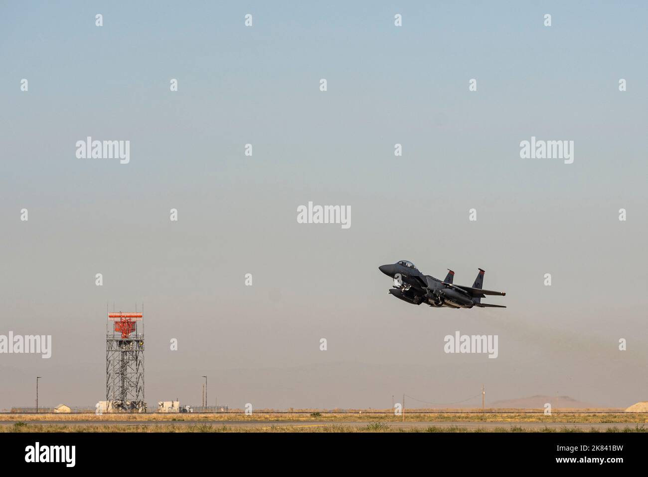 A U.S. Air Force F-15E Strike Eagle from Mountain Home Air Force Base ...