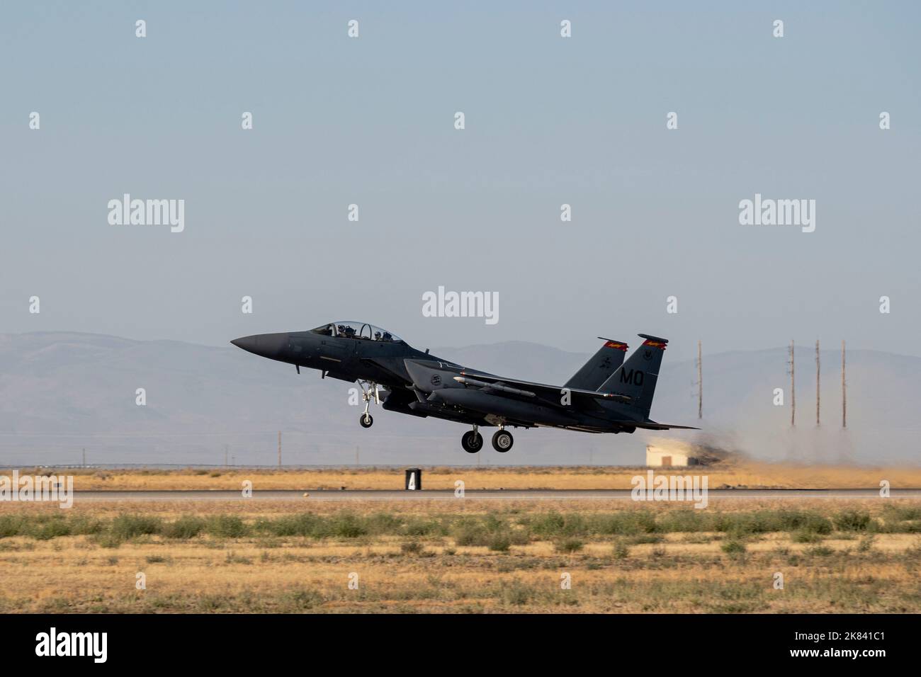 A U.S. Air Force F-15E Strike Eagle from Mountain Home Air Force Base ...