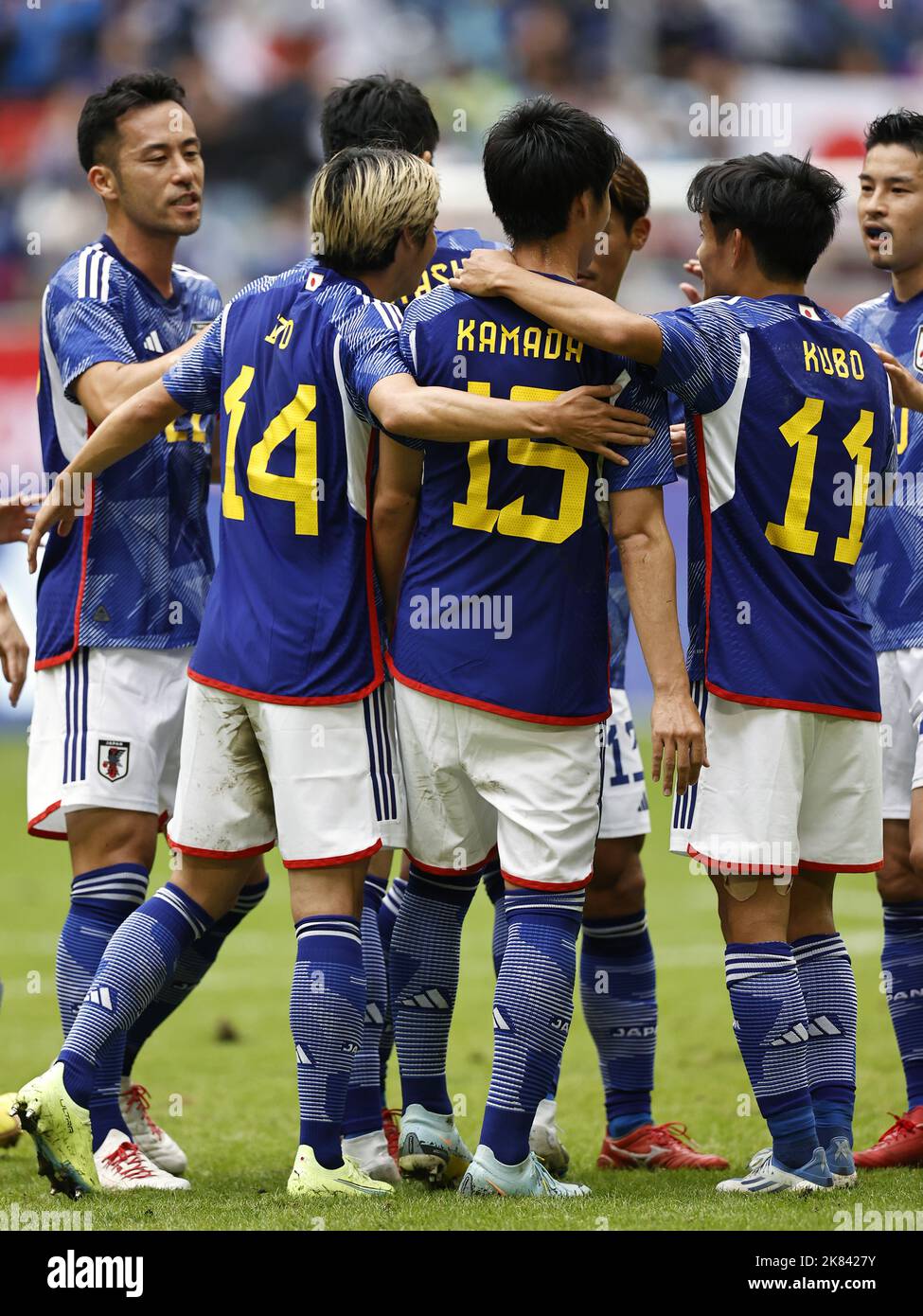 DUSSELDORF - (lr) Yuta Nakayama of Japan, Junya Ito of Japan, Daichi Kamada of Japan, Hidemasa ...