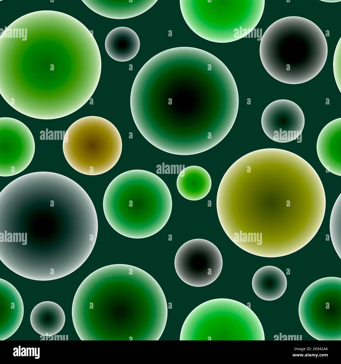 Abstract seamless pattern with colorful green shade voluminous ...