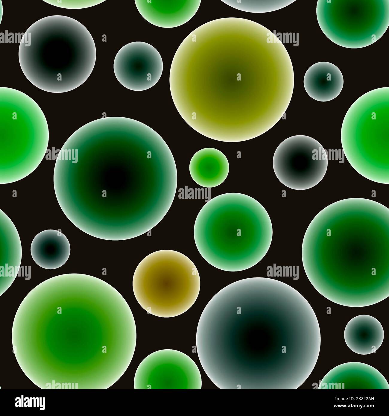Abstract seamless pattern with colorful green shades voluminous ...