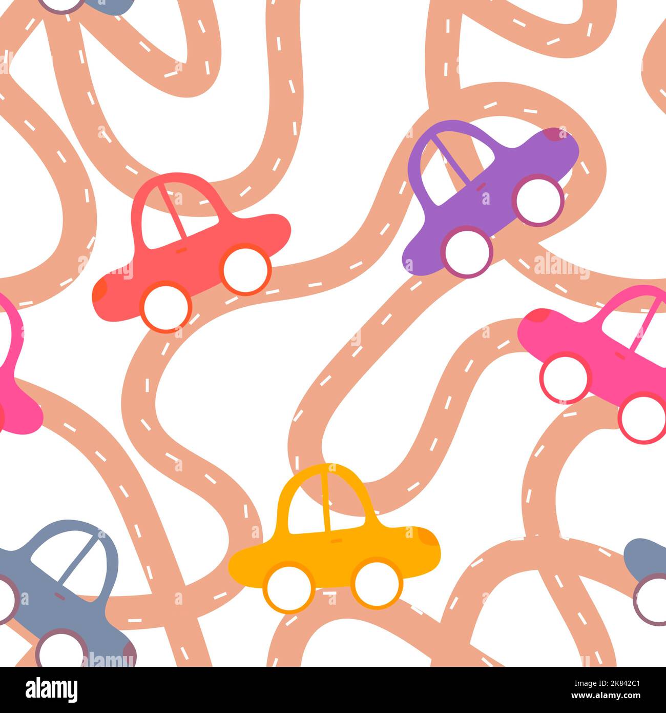 Cartoon kids seamless cars toys pattern for child clothes print and ...