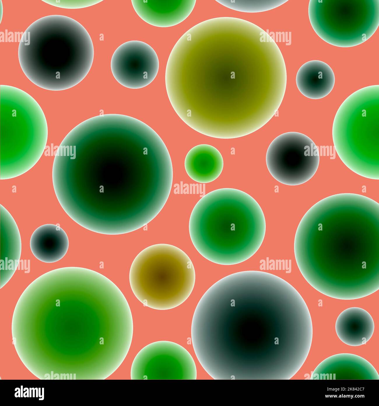 Abstract seamless pattern with colorful green shades voluminous ...