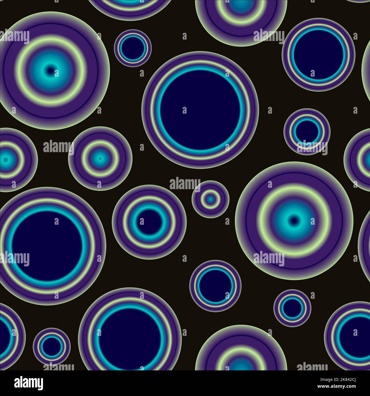 Abstract seamless pattern with colorful different balls on black ...