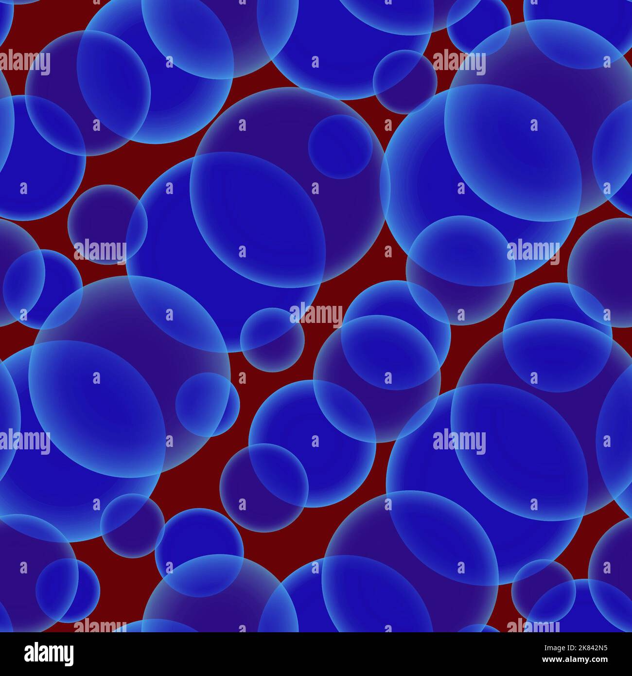 Abstract seamless pattern with azure voluminous different balls on ...