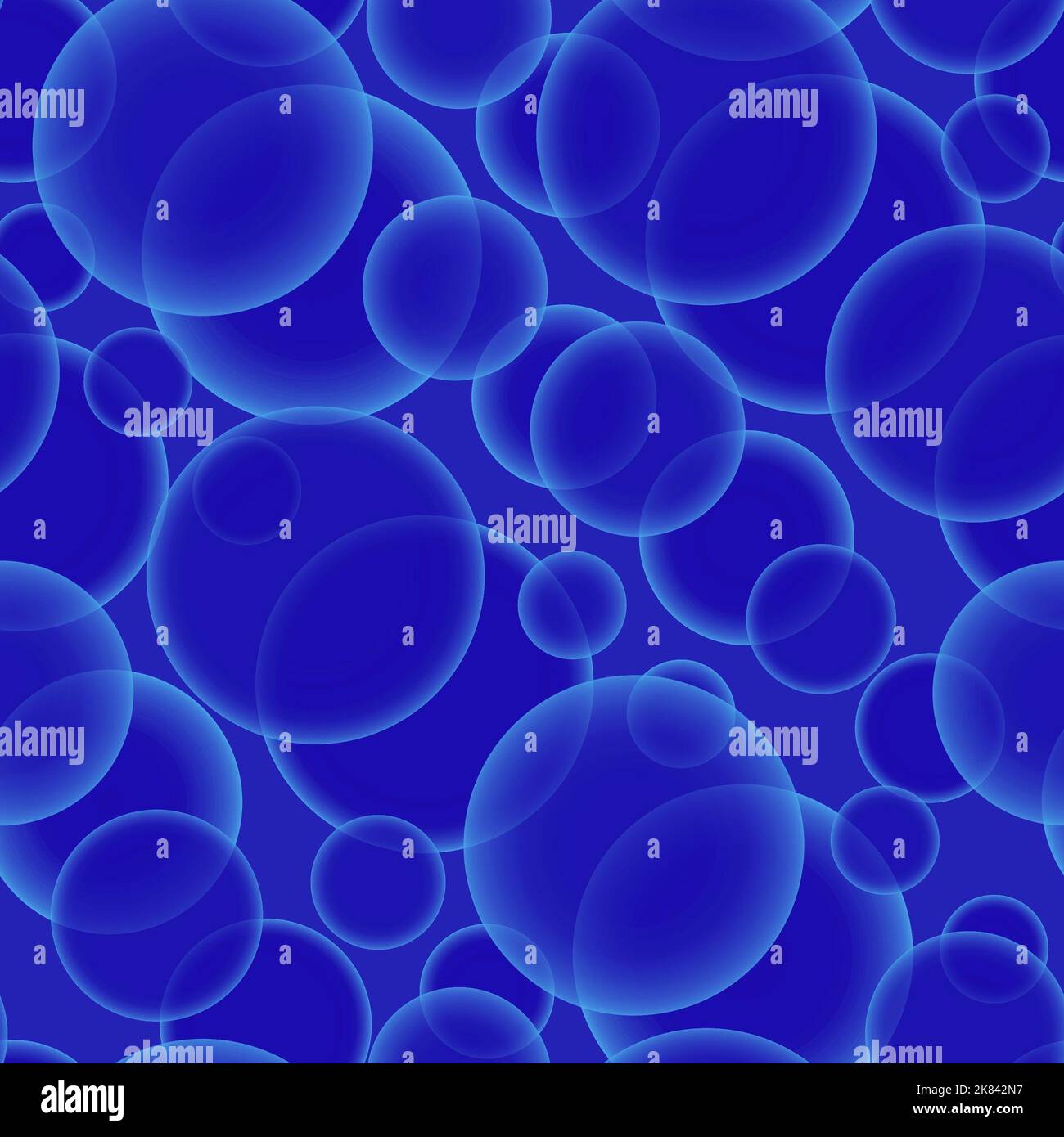 Abstract seamless pattern with azure voluminous different balls on ...