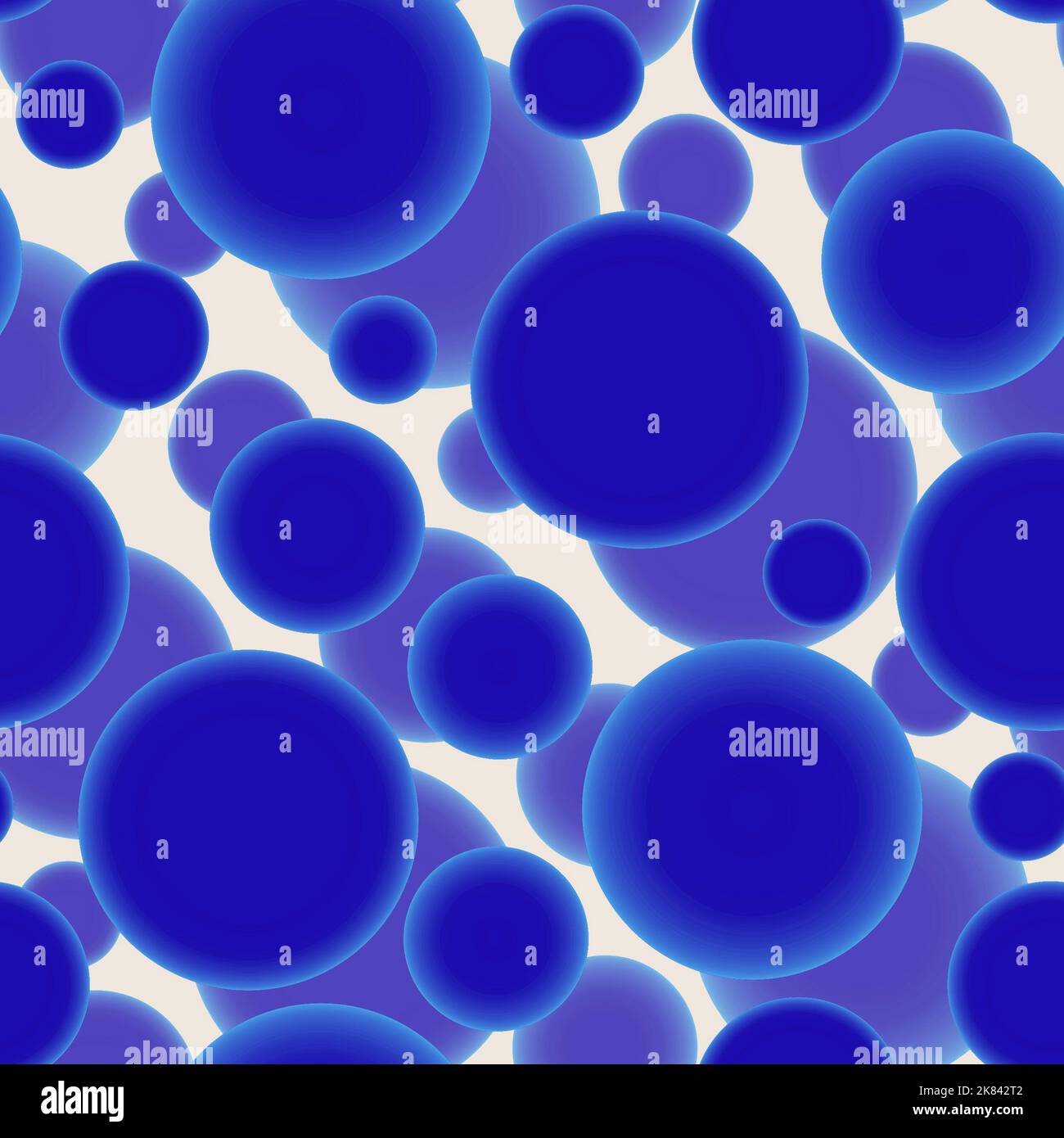 Abstract seamless pattern with azure voluminous different balls on ...