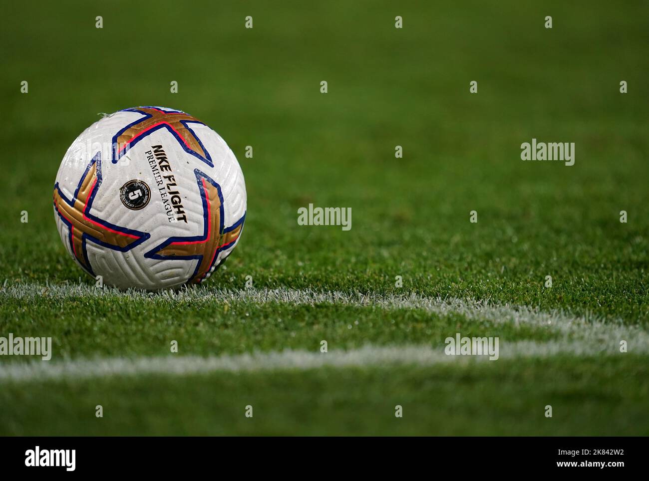 Close up of a Nike Flight Premier League match ball during the Premier ...