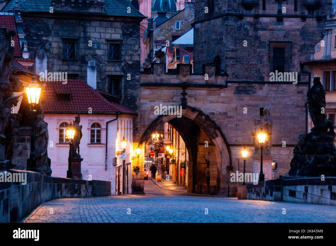 Gothic Lesser Town Bridge Tower Charles Bridge in Prague, Czech ...