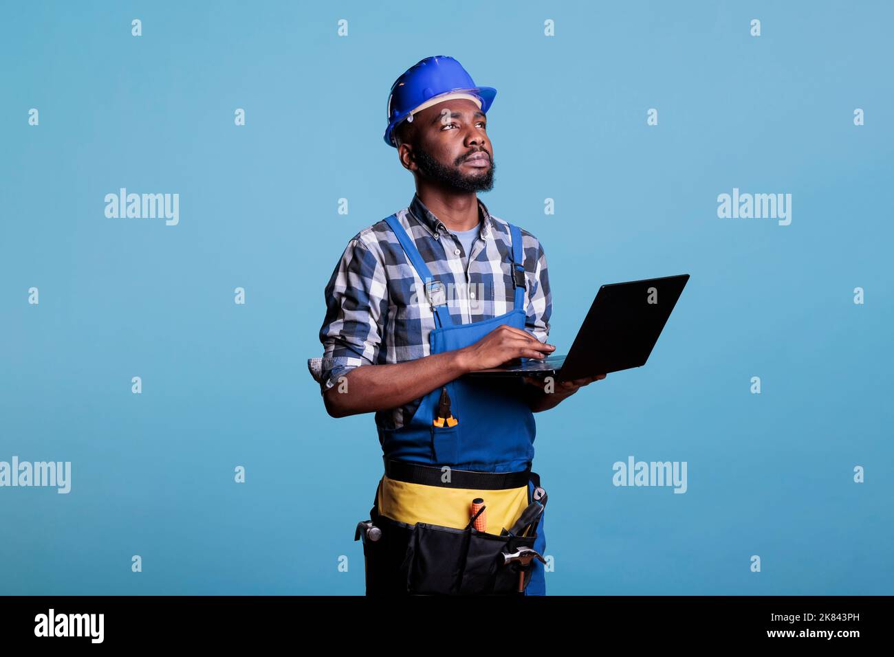 Builder imagining how the remodeling project will look like when ...