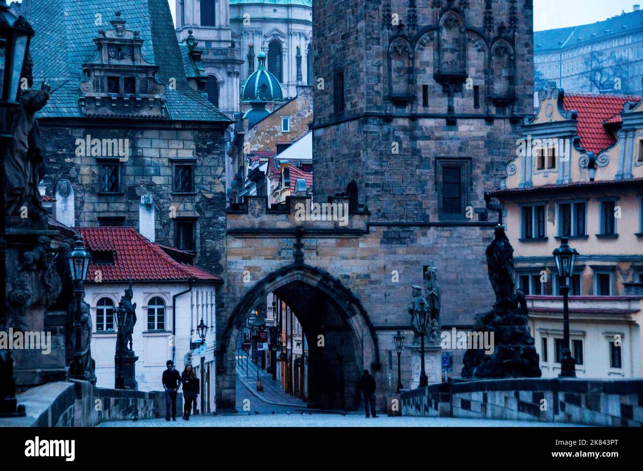 Gothic Lesser Town Bridge Tower Charles Bridge in Prague, Czech ...