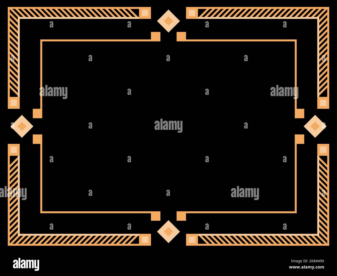 Art deco frame. Vintage linear border. Design a template for ...