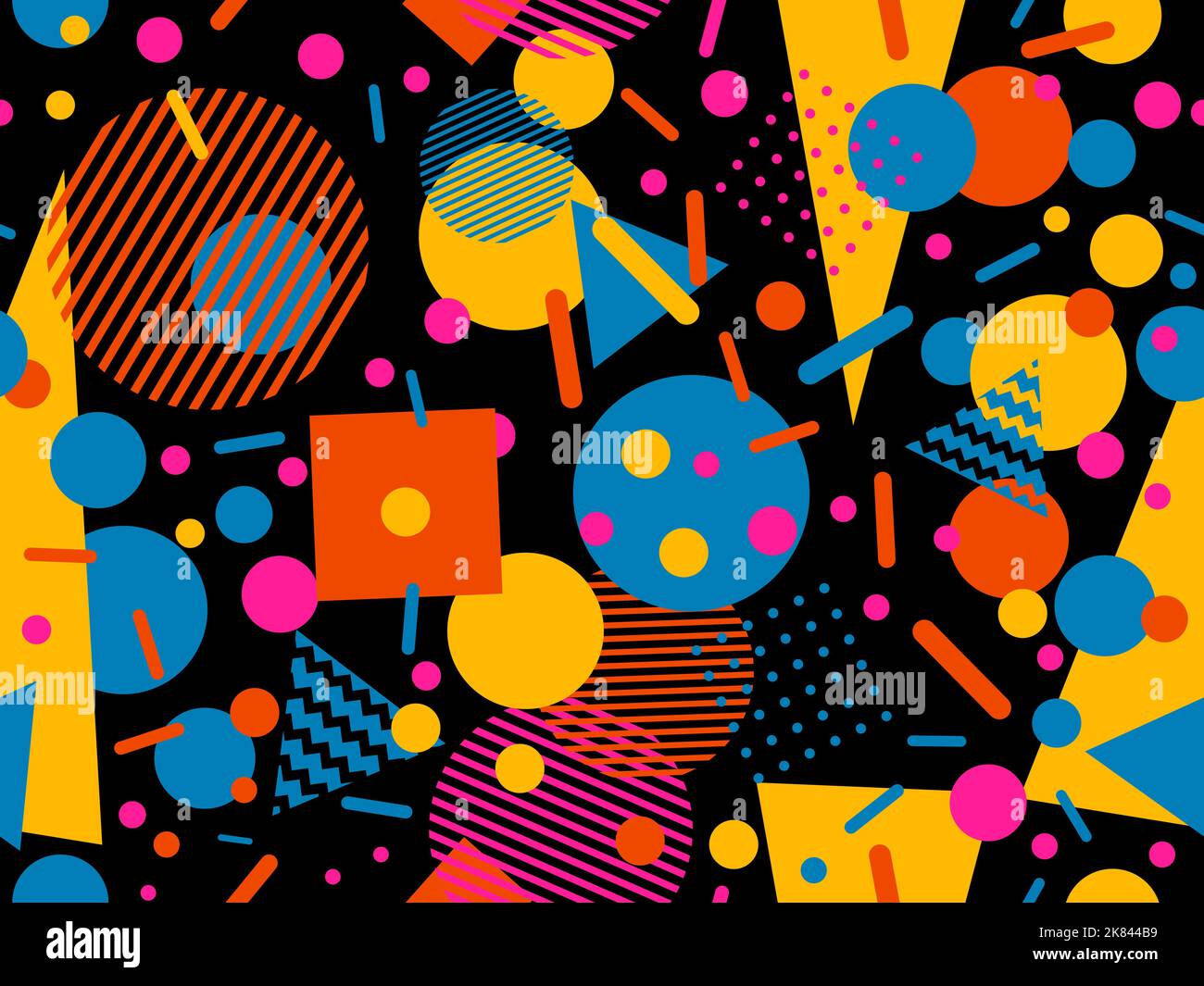 Seamless pattern with geometric shapes in the style of the 80s. Trendy ...