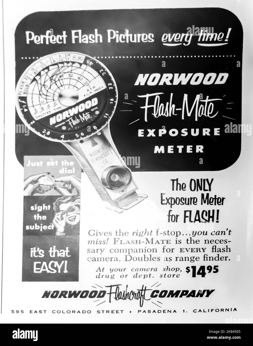 Norwood flash-mate exposure meter advert in a NatGeo magazine, 1954 ...