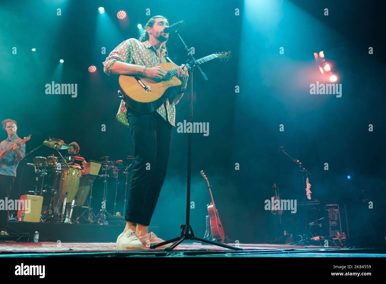 Singer Alvaro Soler performs during the "tu Piel Tour" concert at the ...