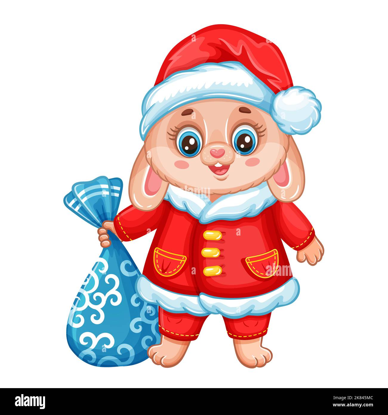 Rabbit in santa claus Stock Vector Images - Alamy