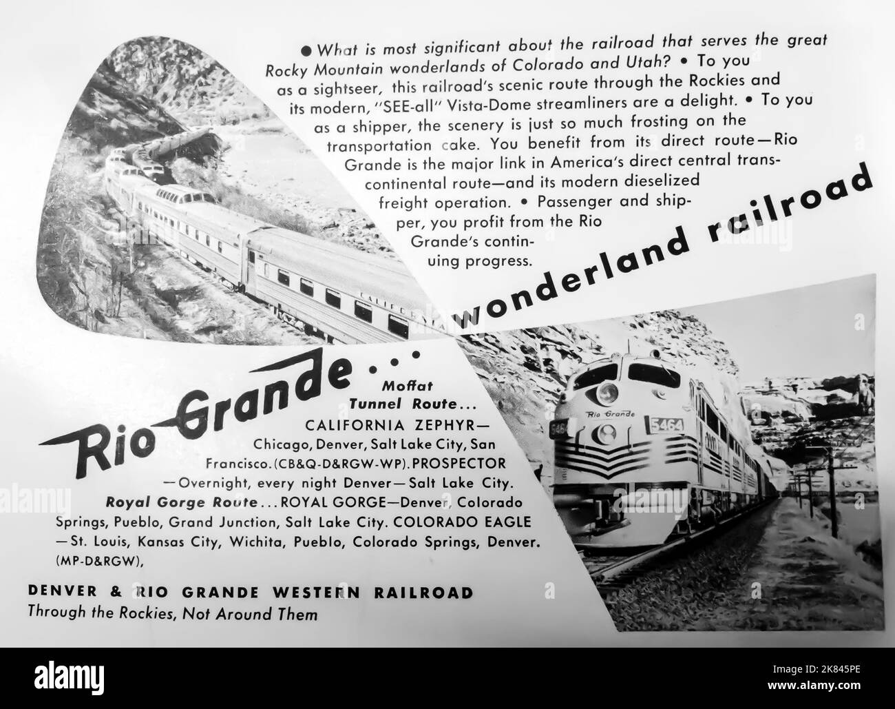 Denver & Rio Grande western Railroad advert in a NatGeo magazine, 1954 ...
