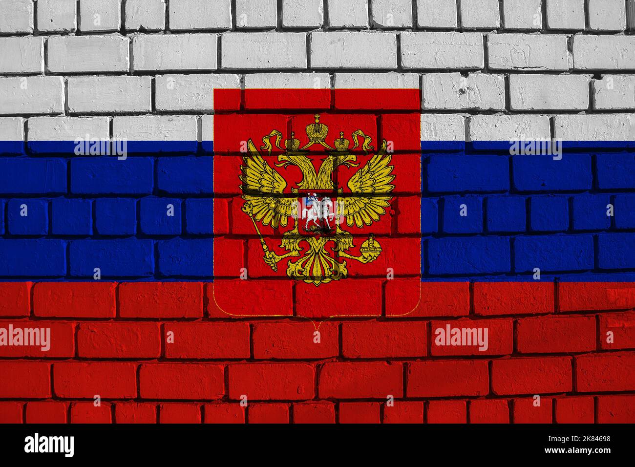 Flag of the Russian Federation on a brick wall texture Stock Photo - Alamy