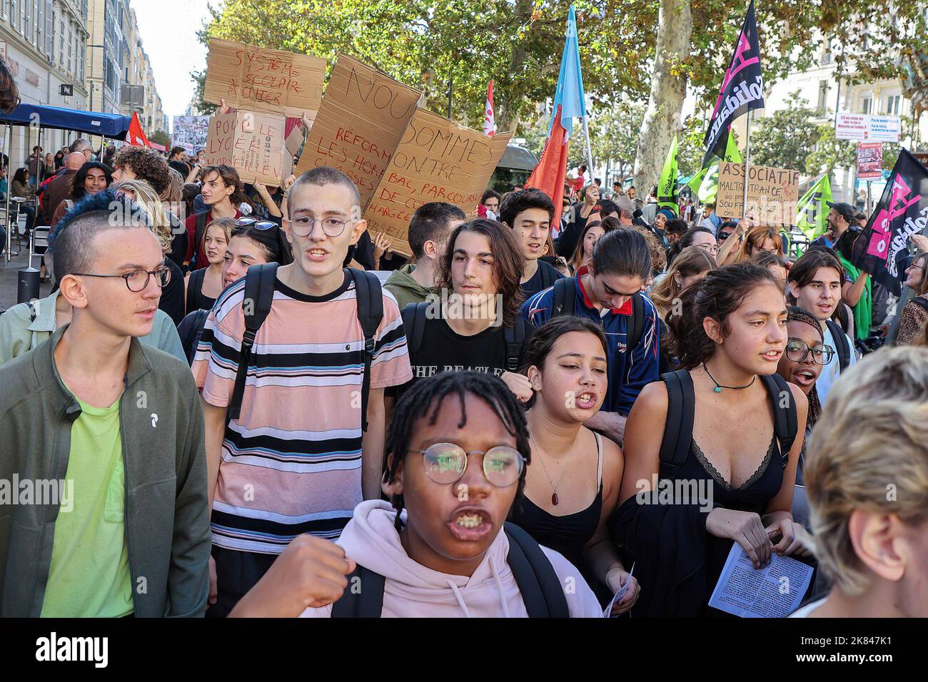 Protesters chant slogans during the demonstration. The majority of ...