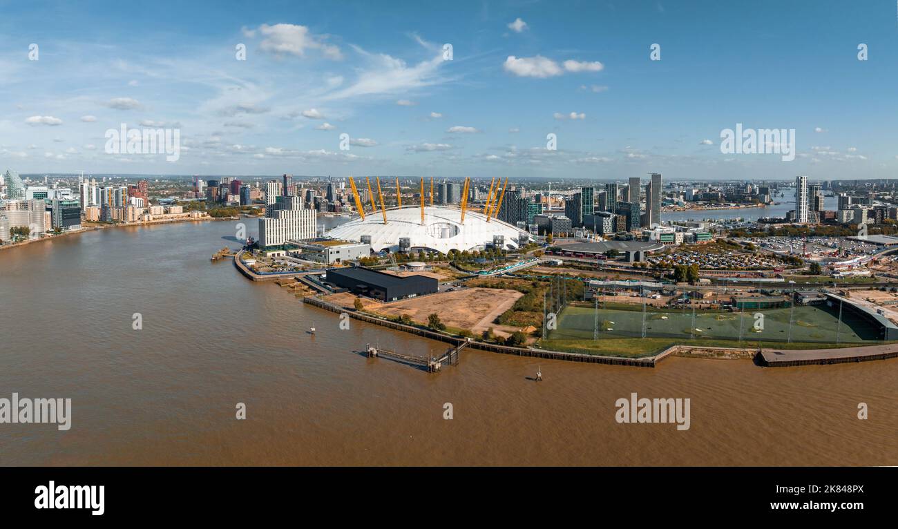 Aerial view of the Millennium dome in London Stock Photo - Alamy