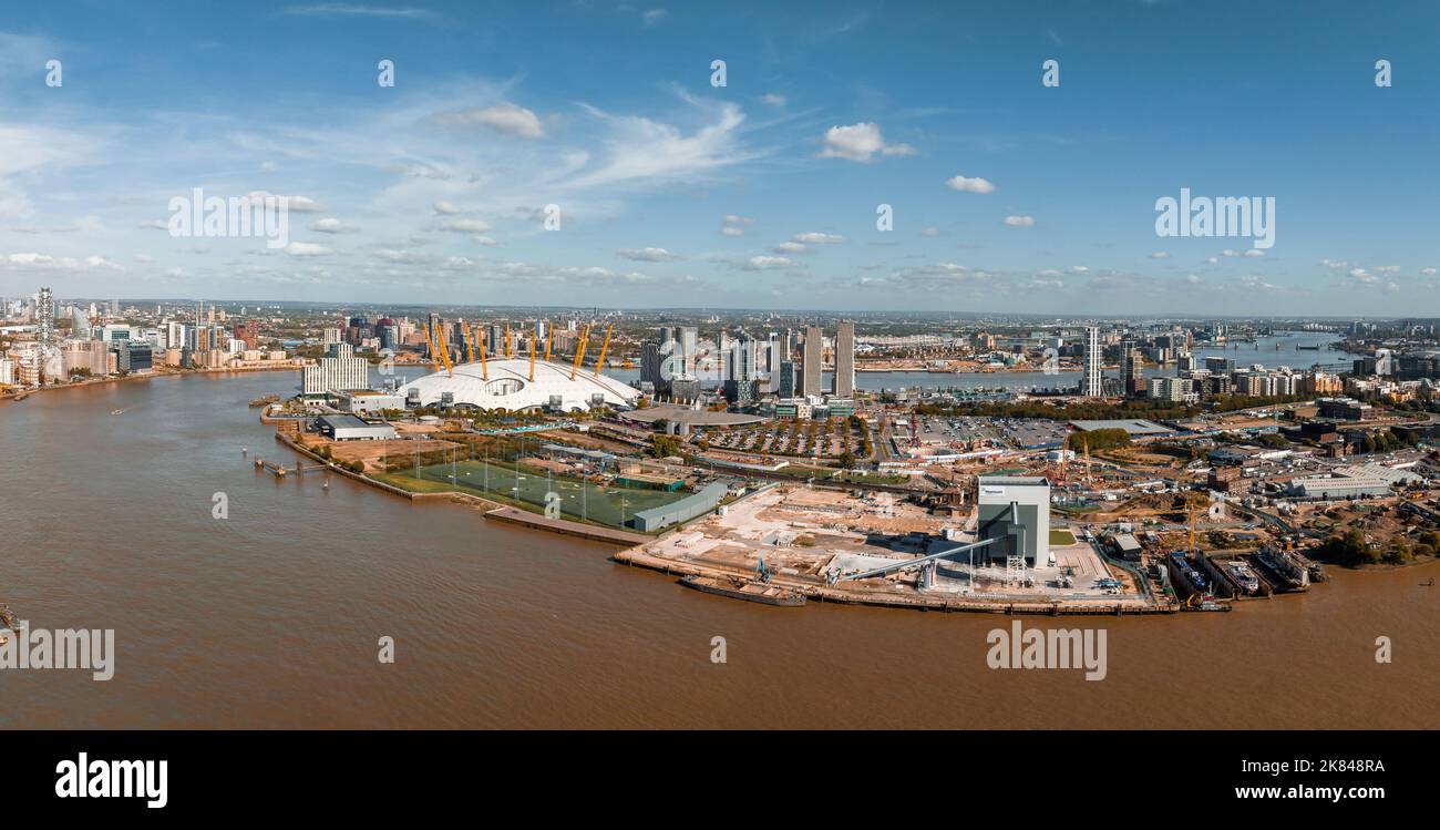 Aerial view of the Millennium dome in London Stock Photo - Alamy