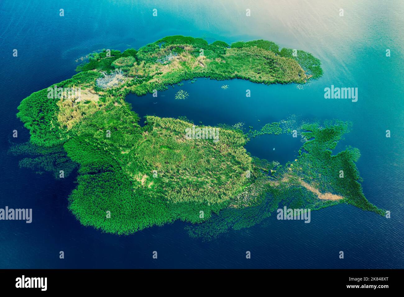 Island on the river Stock Photo - Alamy