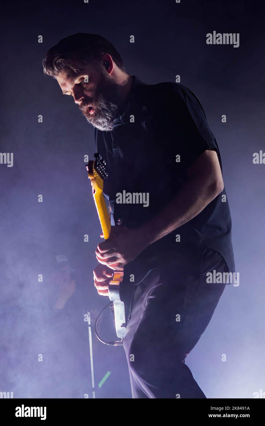 Justin Lockey from the English rock band Editors performs live during a ...