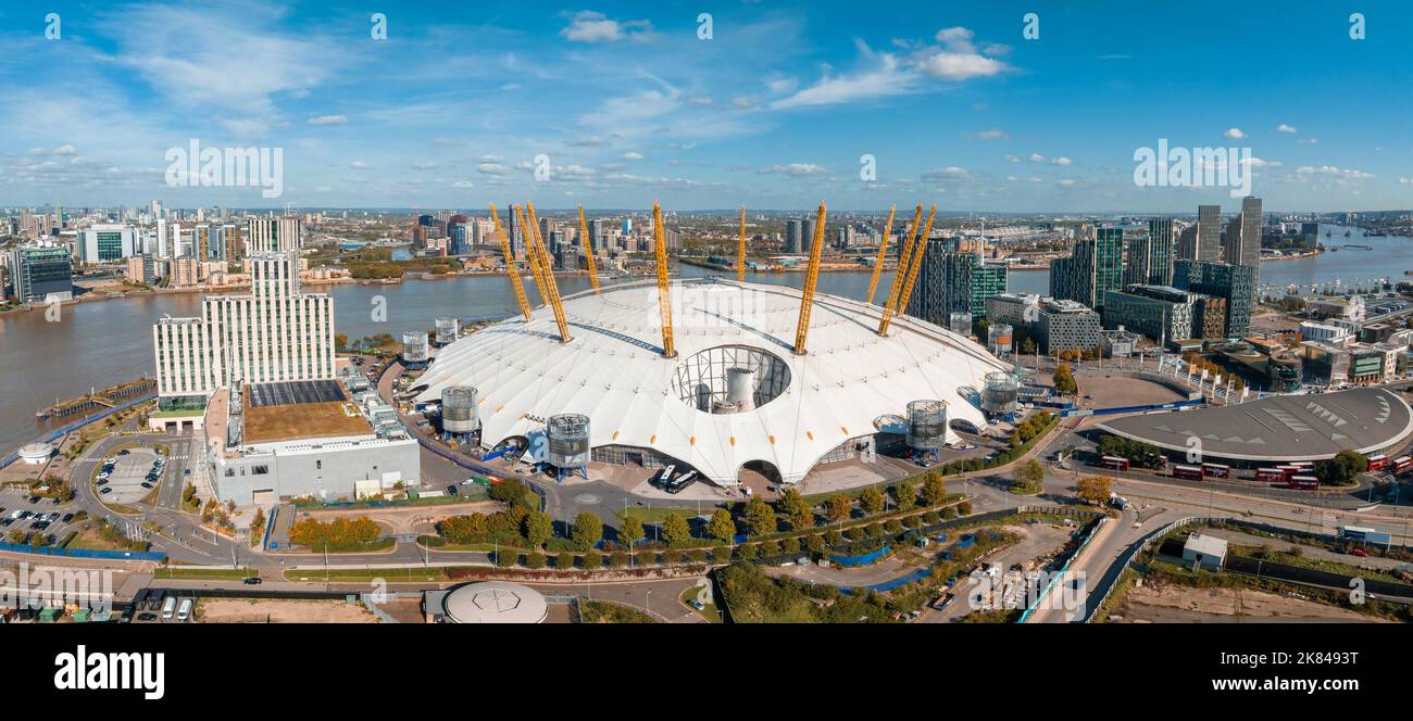 Aerial view of the Millennium dome in London Stock Photo - Alamy