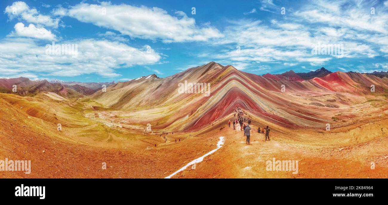 Mountain seven colors, Cusco Peru Stock Photo - Alamy