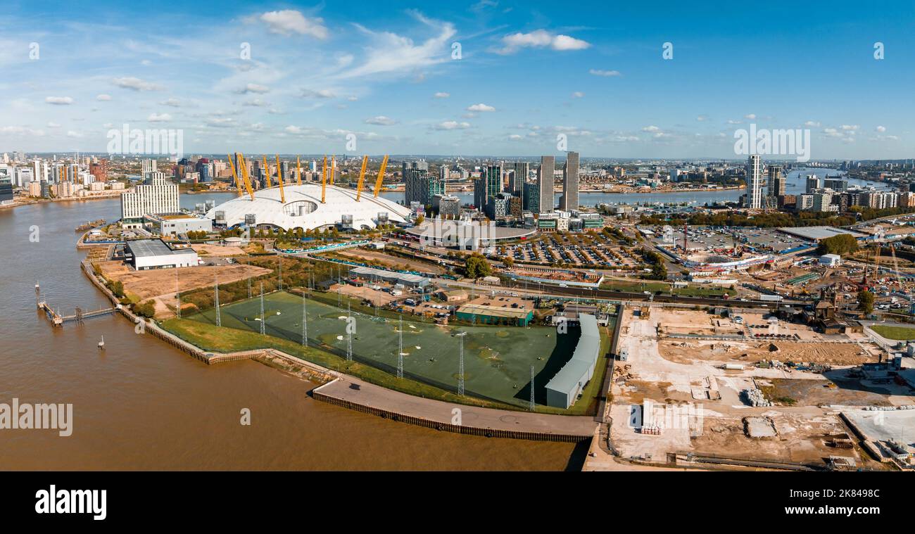 Aerial view of the Millennium dome in London Stock Photo - Alamy