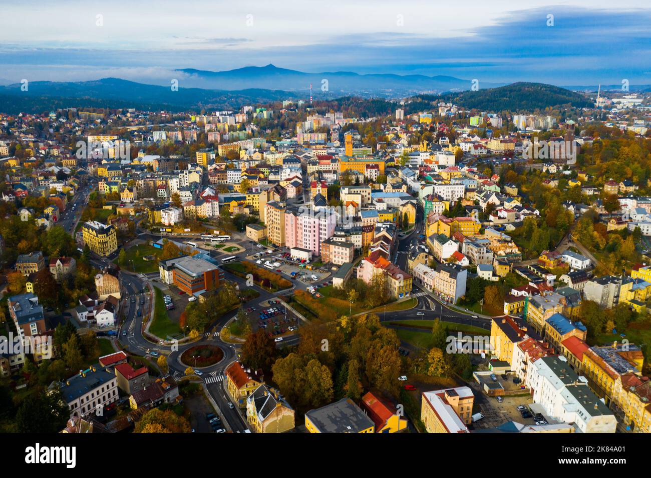 Aerial view of Jablonec nad Nisou, Czech Republic Stock Photo - Alamy