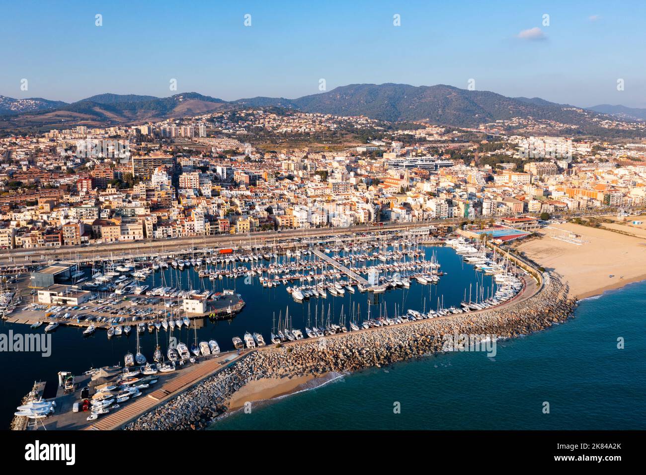 Aerial photo of Spanish town El Masnou Stock Photo - Alamy
