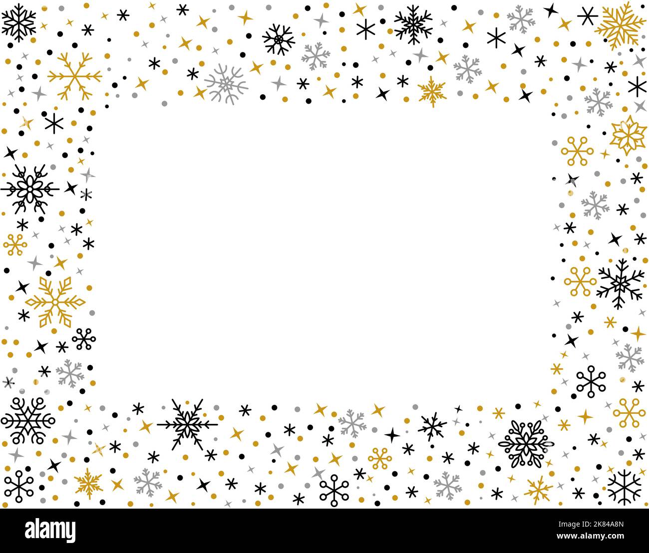 Printable Christmas Border Writing Paper A5 Snowflake Border Card
