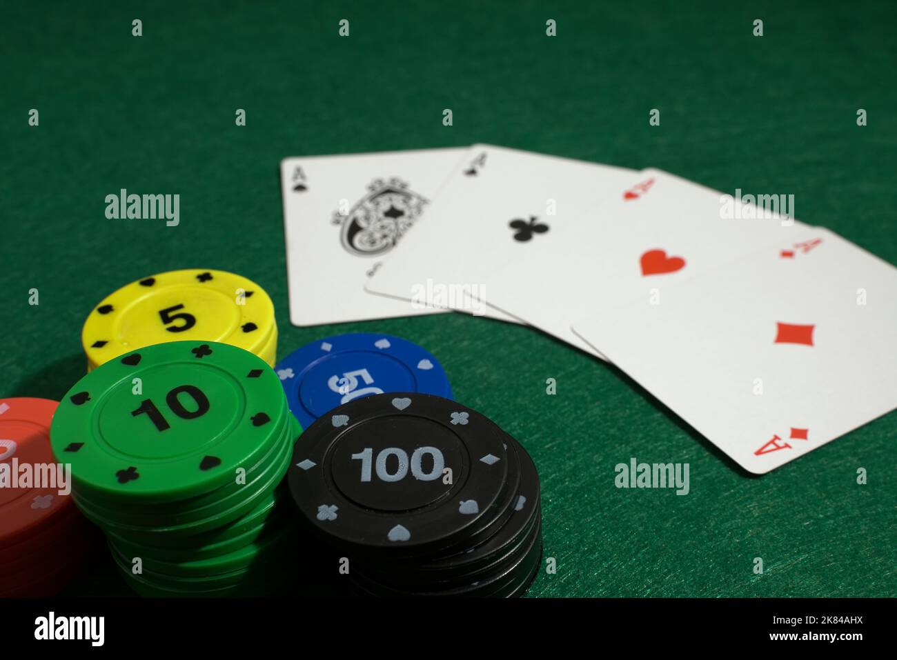 Poker served and instant maximum payout Stock Photo - Alamy
